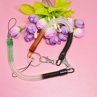 Wallet Phone Elastic Spring Coiled Plastic Key Chain Clip Key Ring ...