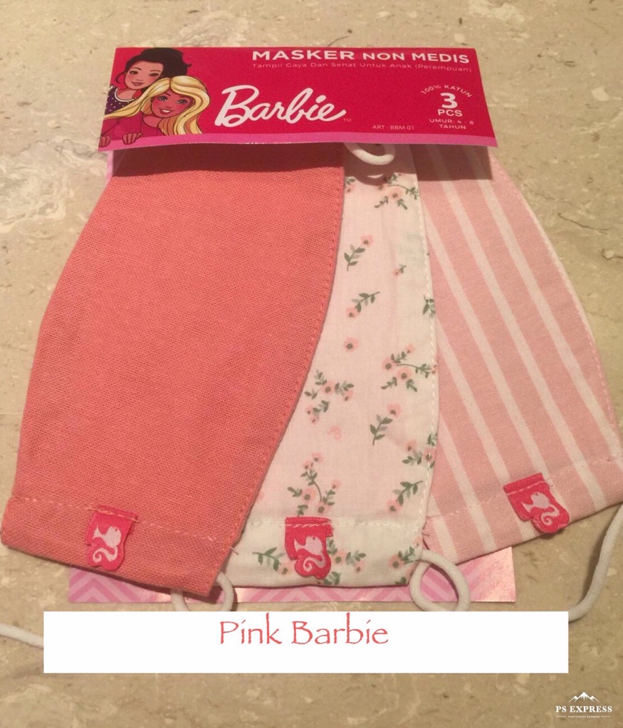 Reusable Barbie 3pcs Face Masks for kids with Filter Pocket | Shopee ...