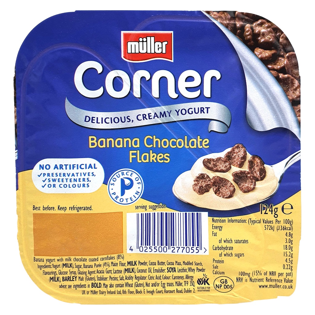Muller Crunch Corner Banana Chocolate Flakes 124g | Shopee Singapore