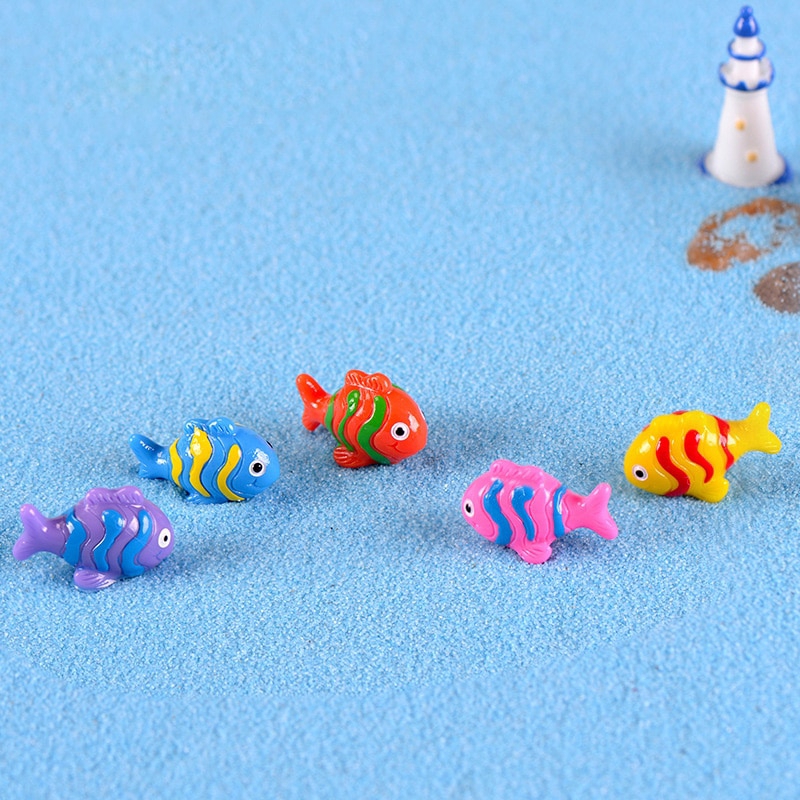 5pc/lot Colorful Ocean Fish Miniature Figurine DIY Accessories Doll ...