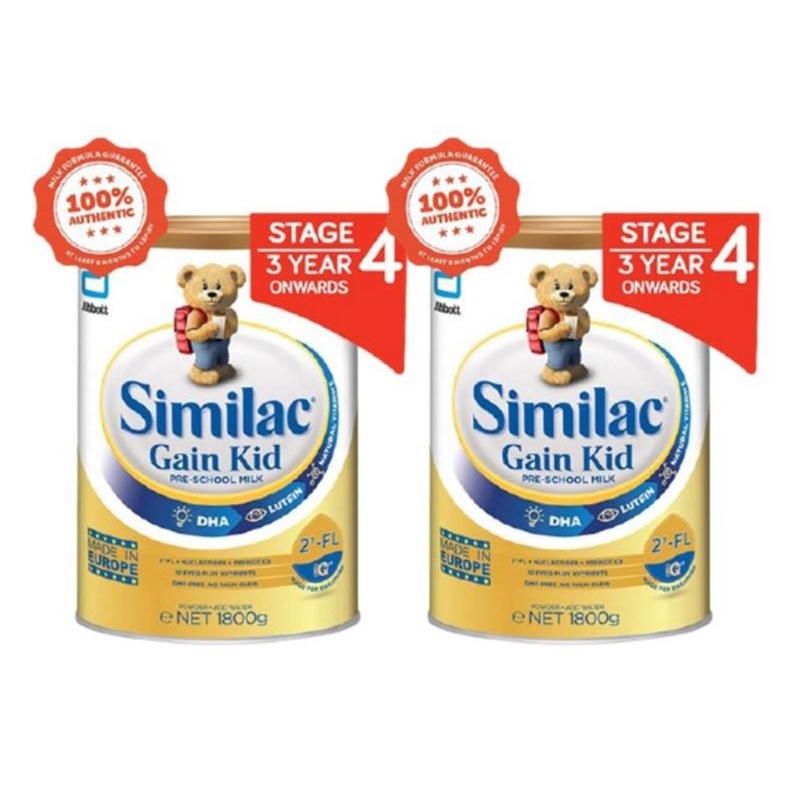 (Bundle of 2) Similac Gain Kid Stage 4 1.8kg (Singapore Source ...