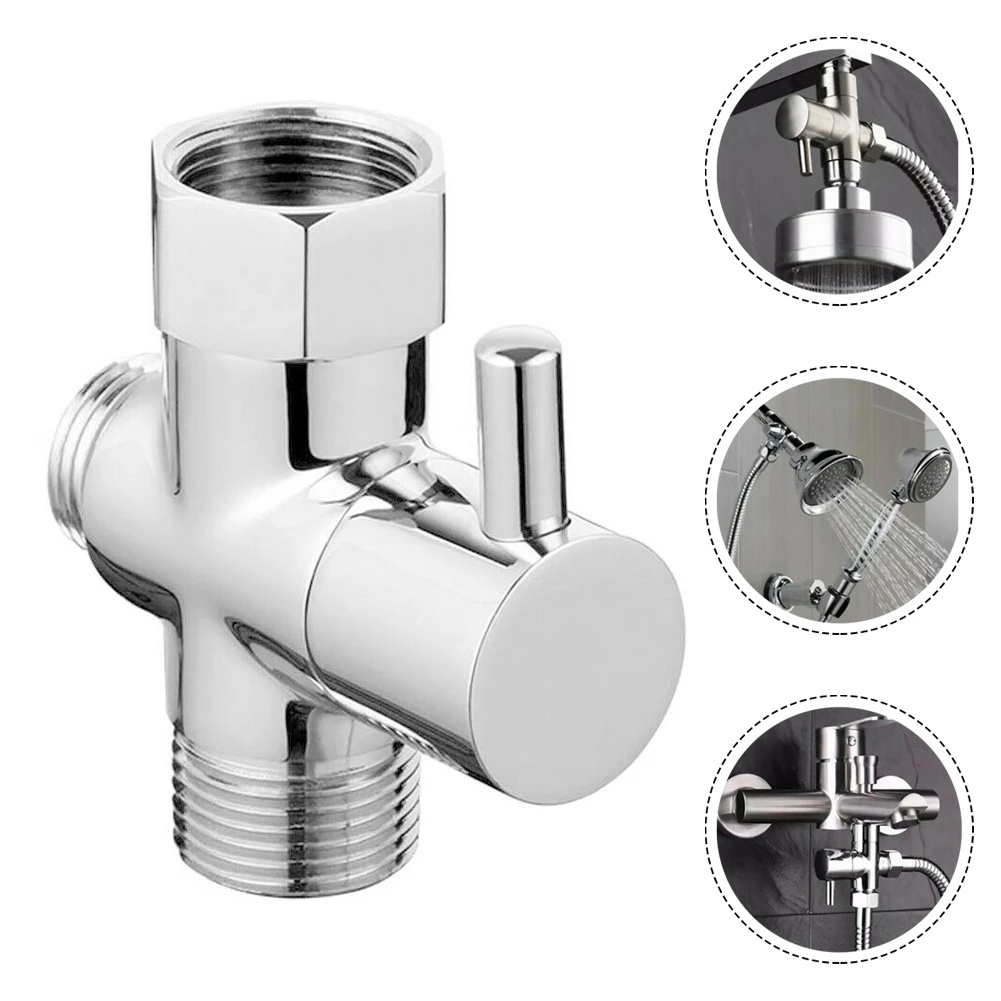 Three Way Water Diverter T Shaped Adapter Shower Diverters Connector