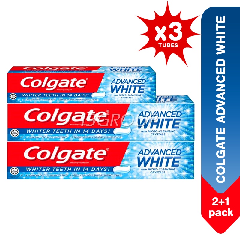 Colgate Advanced White Toothpaste (Value Pack), 2x160g + 90g | Shopee ...
