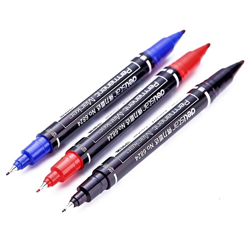 Dual Tip 0.5/1 Mm Fast Dry Permanent Sign Marker Pens for Fabric Metal ...