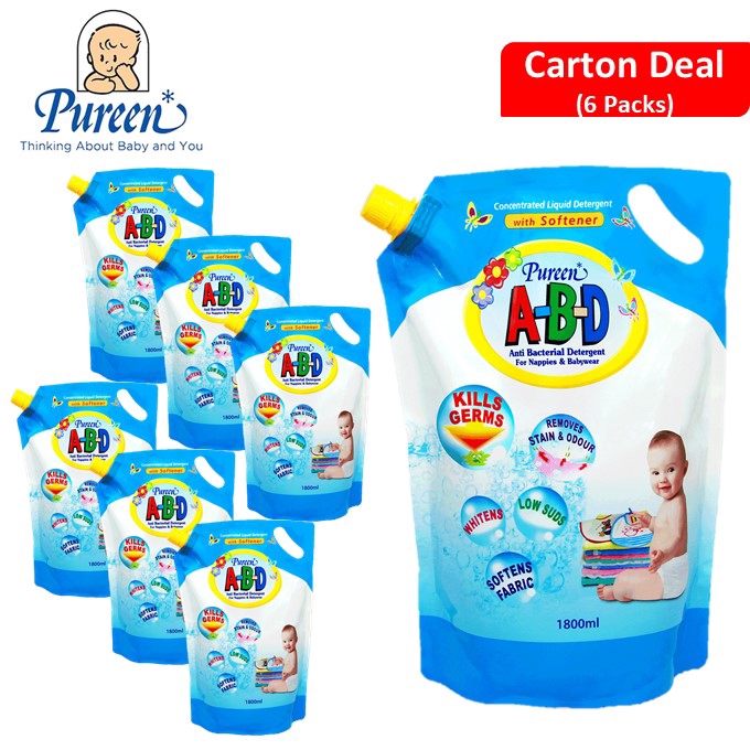 Pureen ABD Liquid Detergent Refill Pack 1800ml X 6 (CARTON SALE ...