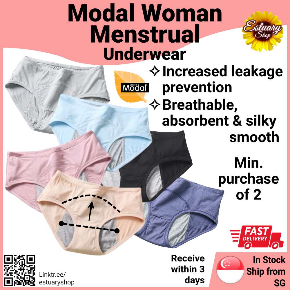 [SG Seller] Modal Woman Menses Period Panties Leakproof Underwear ...