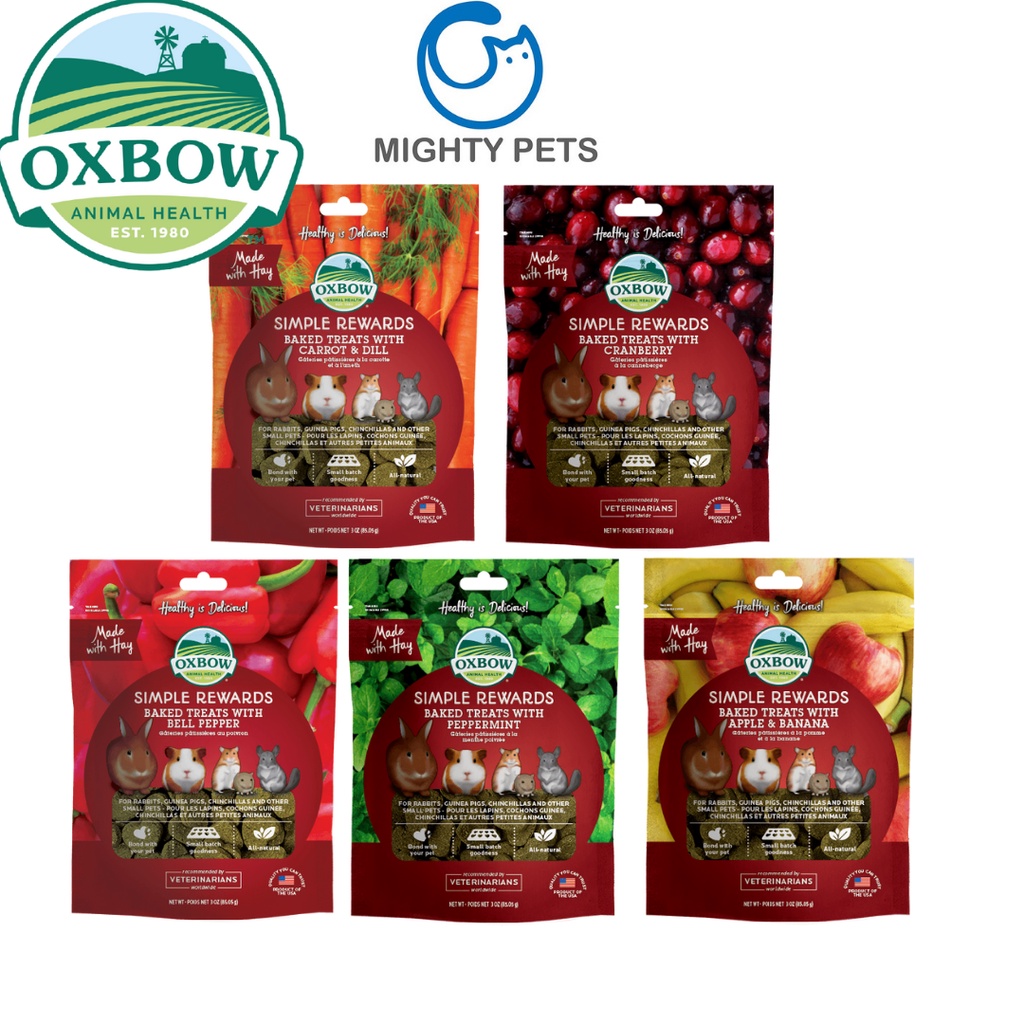 Oxbow Natural Baked Treats Small Animal Treat 85g-5 Flavours ( Banana ...