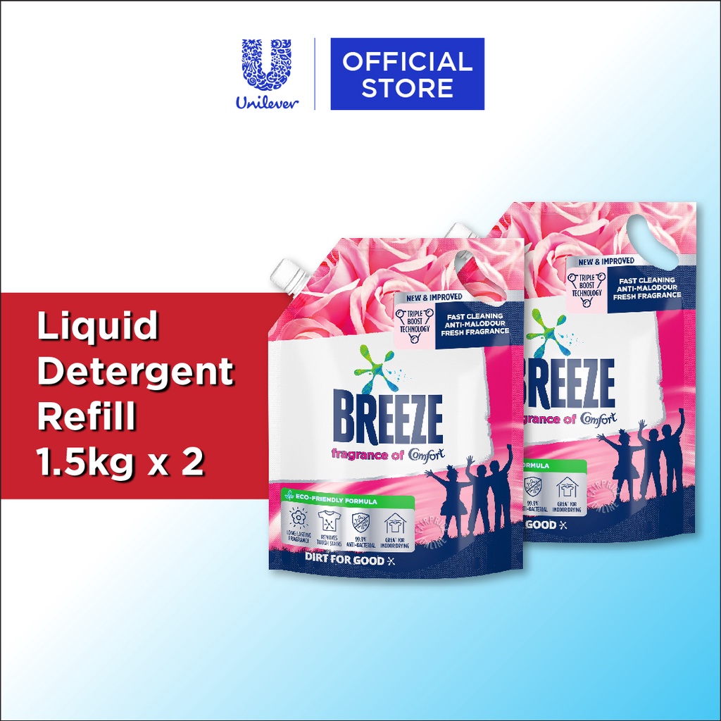 [Bundle of 2 Refill] Breeze Liquid Detergent Refill 1.5kg | Shopee ...
