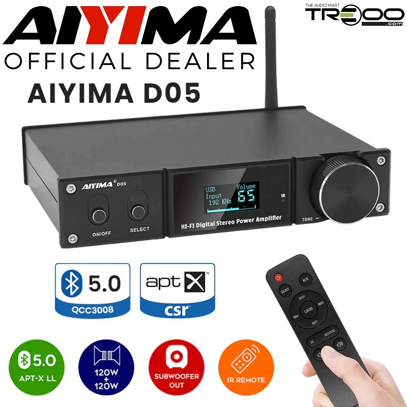 AIYIMA D05 Wireless Bluetooth Receiver/Streamer & Hi-Fi Integrated ...