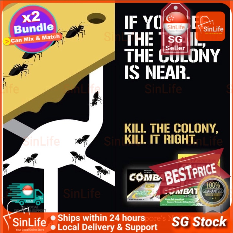 [Bundle of 2 boxes] Combat Paste Bait Insecticide Ant Killer X 2 Pack ...