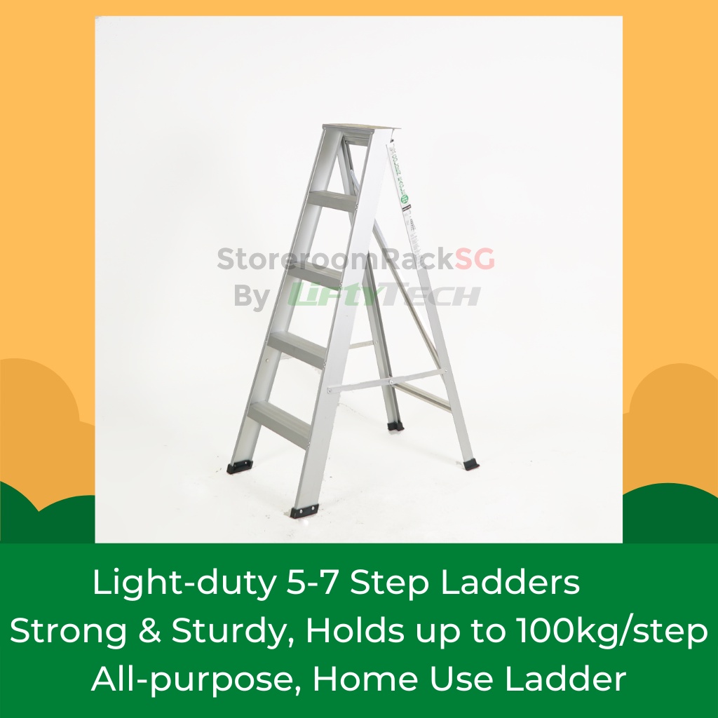 5-7 Aluminium Step ladders, All-purpose ladder, Strong and Sturdy A ...