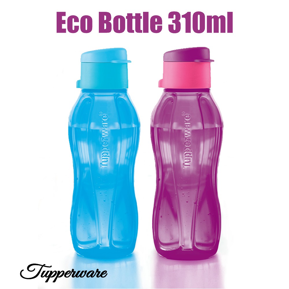 Tupperware Eco Bottle 310ml Flip Cap (Blue / Purplish Pink), Food-Grade ...