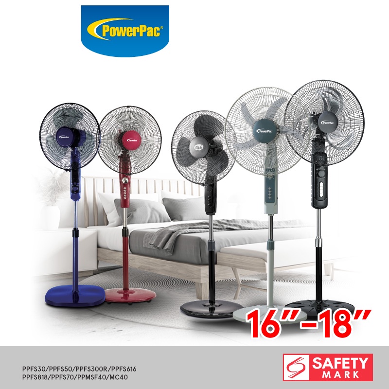 PowerPac Stand Fan 16 inch Standing fan (PPFS30/PPFS50/PPFS300R/PPFS616 ...