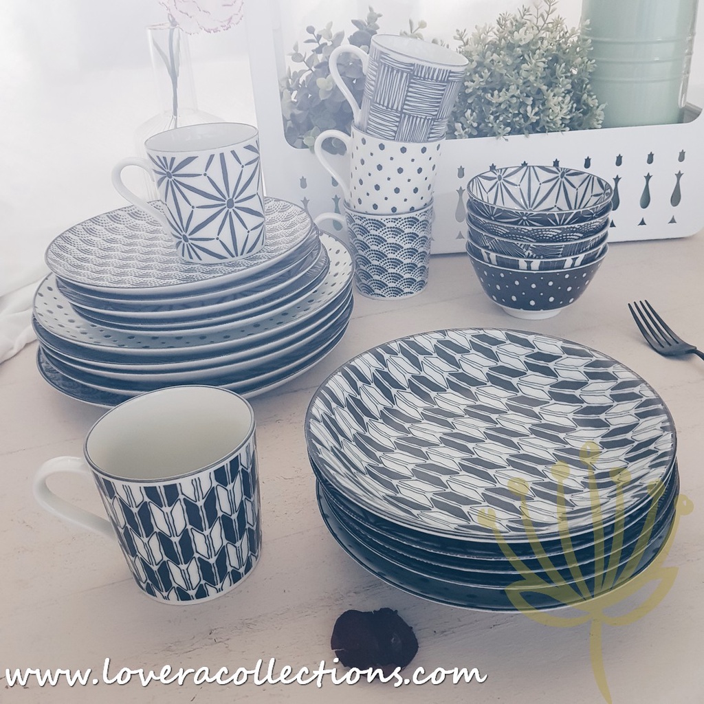 LOVERA x Awasaka Black & White Modern Assorted Prints Dinnerware ...