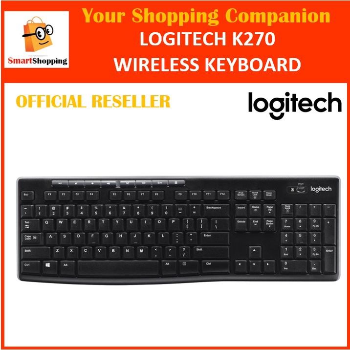 Logitech K270 Wireless Keyboard Full-size, Unifying wireless USB ...