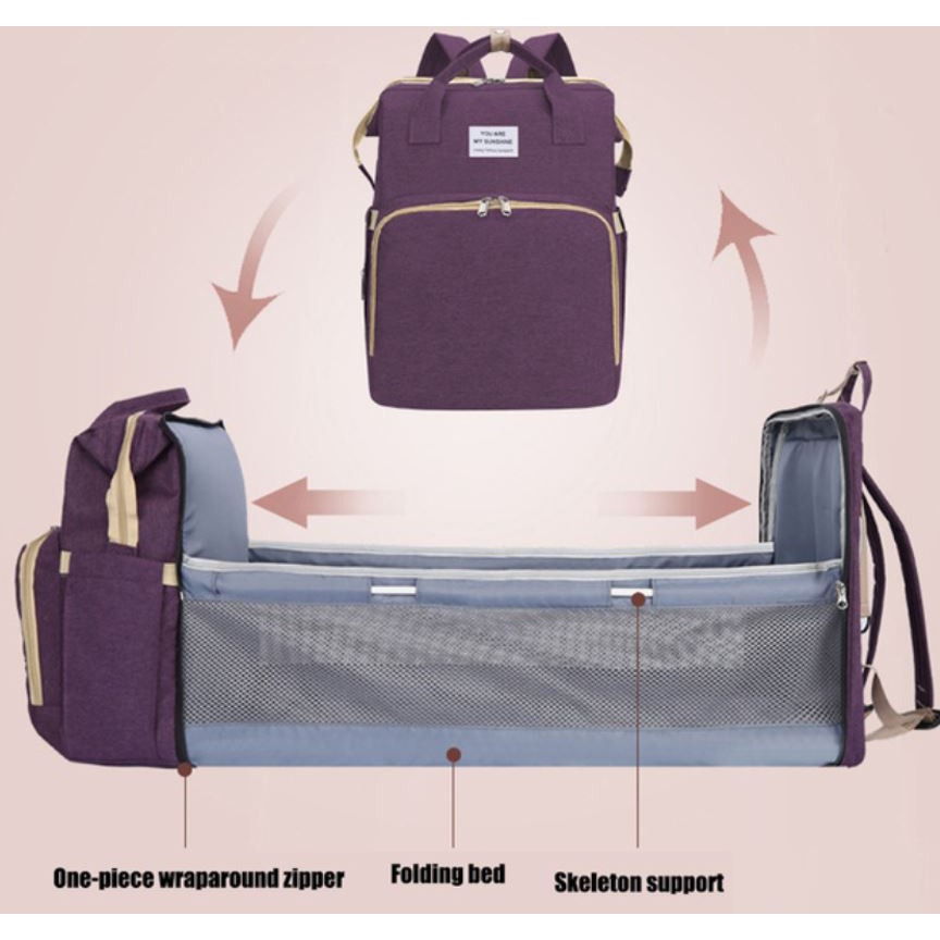 Multi functional mother and baby bag backpack mommy bed bag MEGA MALL ...