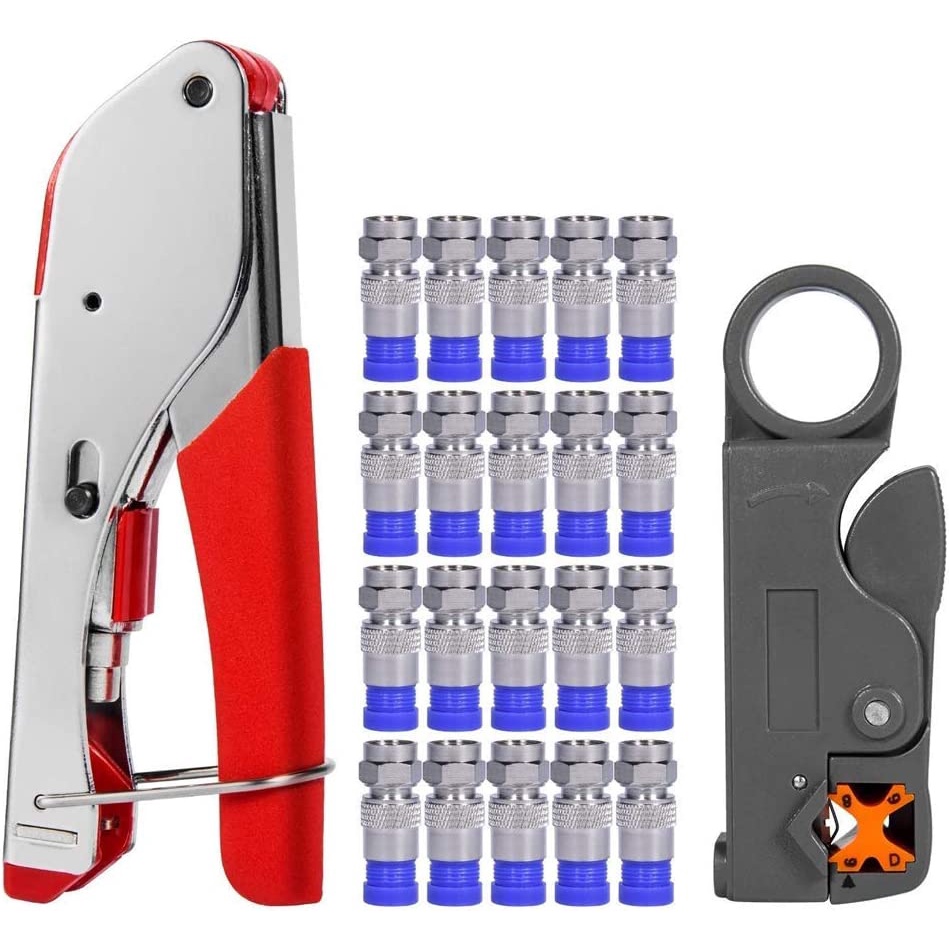 Coax Cable Crimper Kit Tool for rg6 rg59 Coaxial Compression Tool ...