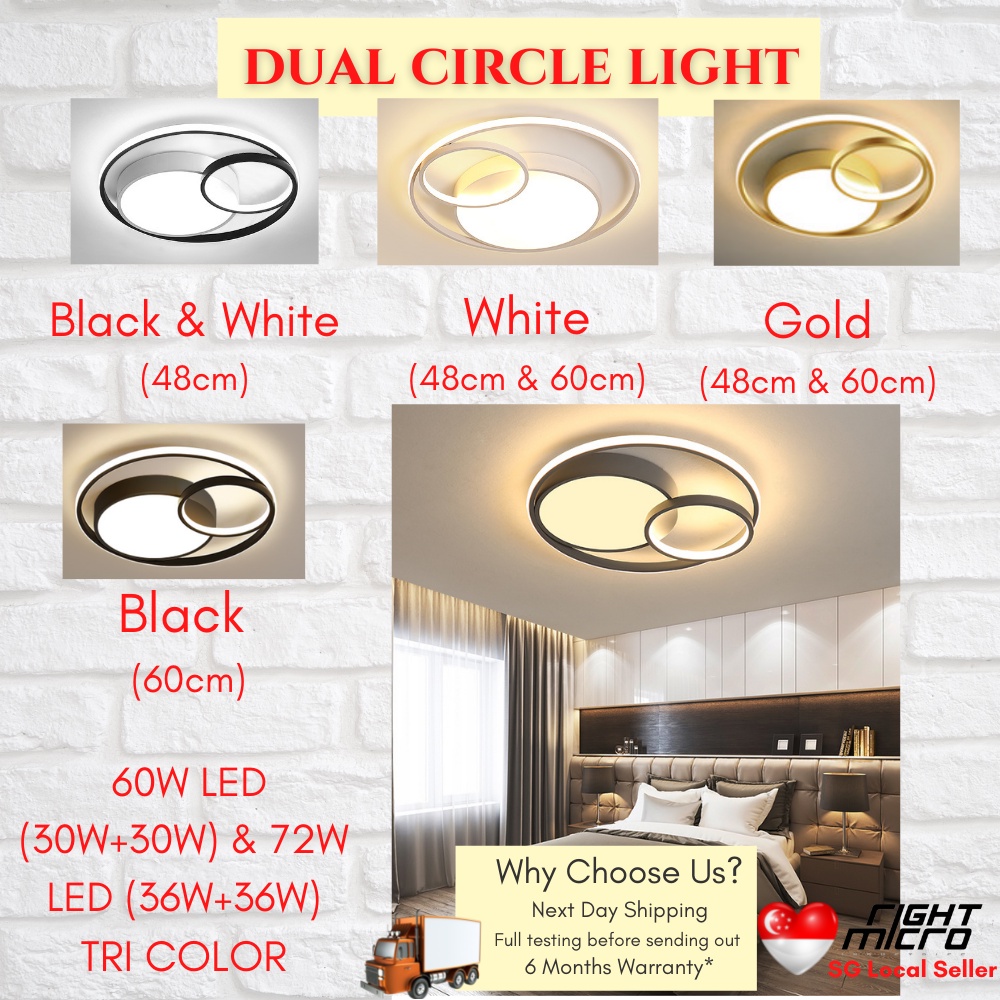 【SG Stock】LED Ceiling Light, Lamp, Thin Round Surface Panel Light ...