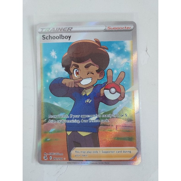 Pokemon schoolboy full art trainer supporter fusion strike card ...