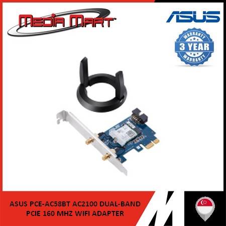 ASUS PCE-AC58BT AC2100 Dual-Band PCIe® 160MHz Wi-Fi Adapter | Shopee ...