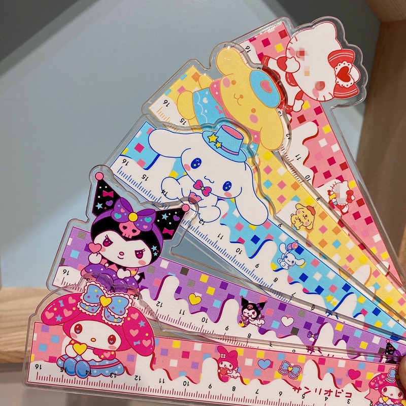 Ruler Girl Transparent Drawing Measurement Cute Pink Kuromi Melody ...