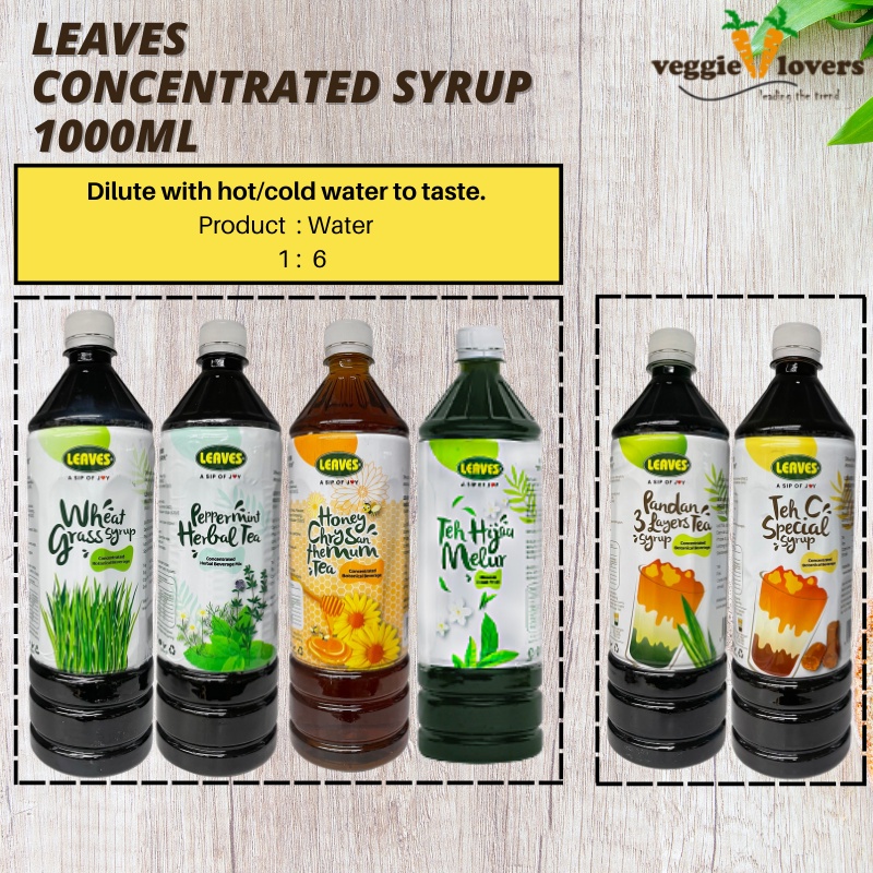 Leaves Concentrated Syrup 1000ml (Teh C Special/ Pandan 3 Layers ...