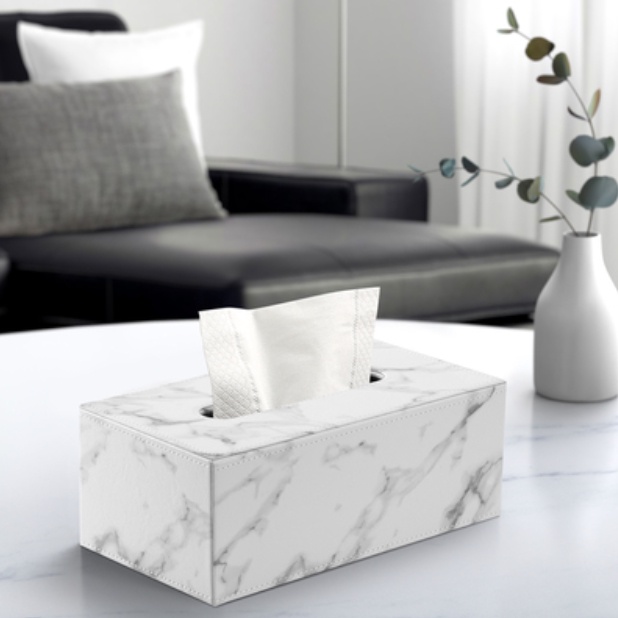[Local Stock] Elegant Marble Series Tissue Paper Storage Organizer Box ...