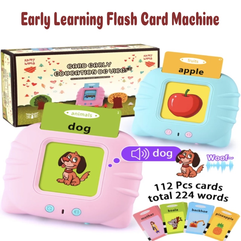Flash Card Learning Machine Early Educational Toys For Kids Preschool ...
