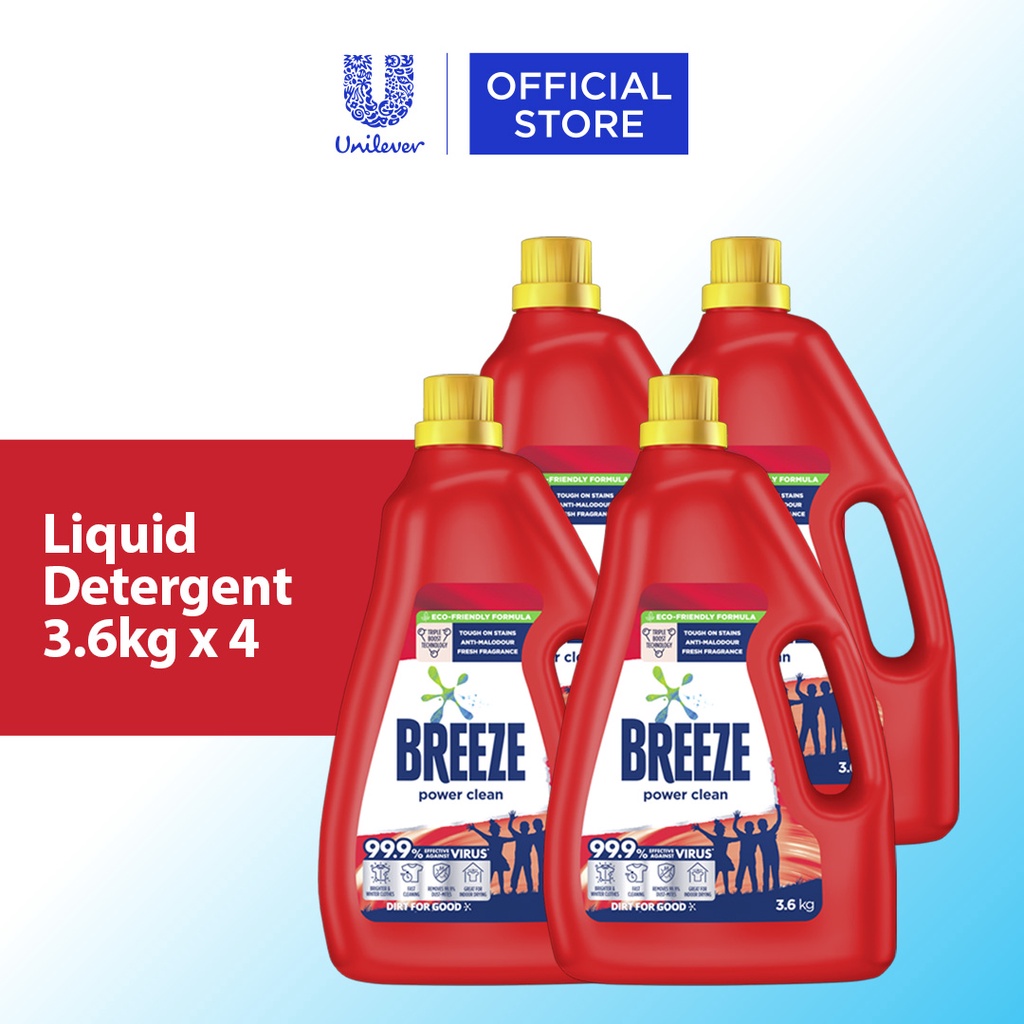 [Bundle of 4] Breeze Liquid Detergent 3.6kg Carton Sale | Shopee Singapore