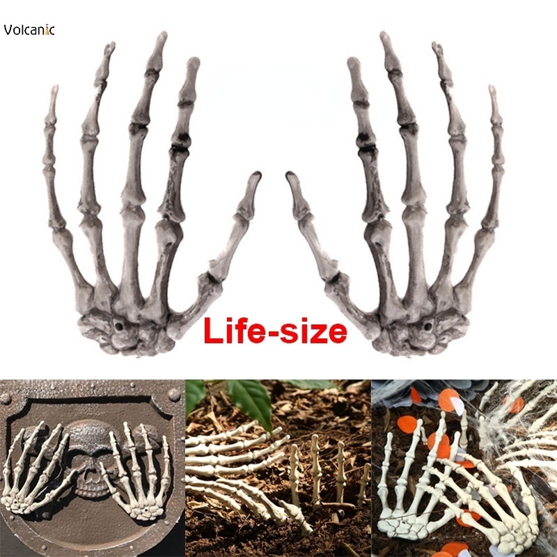 1 Pc Halloween Decoration Realistic Skeleton Hands Plastic Fake Human ...