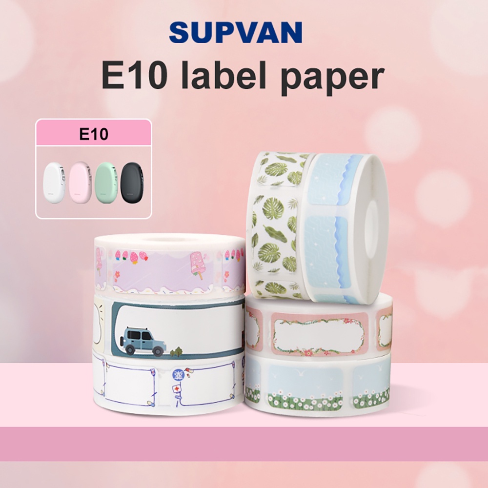 SUPVAN E10 T16 14mm*50mm Pre-cut Cartoon Label Print Paper Waterproof ...