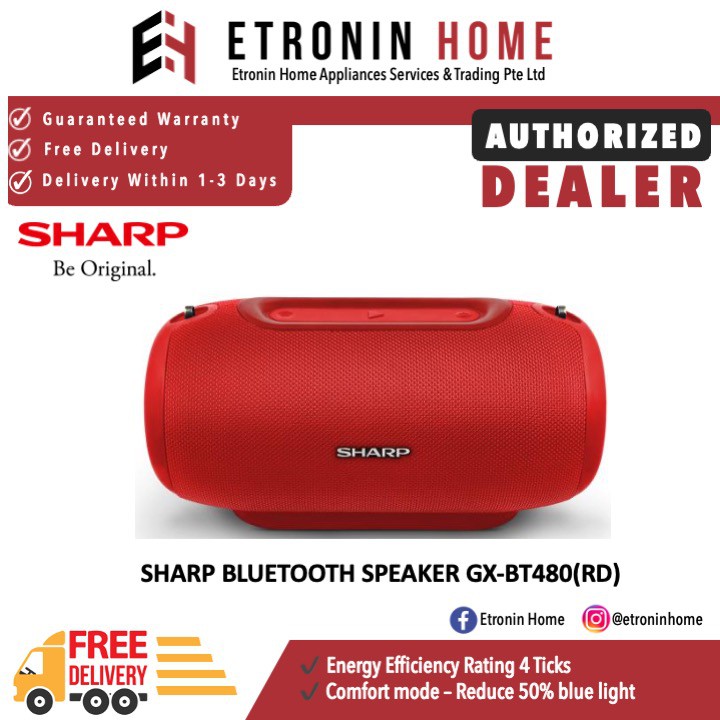 SHARP BLUETOOTH SPEAKER GX-BT480(RD) | Shopee Singapore