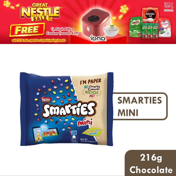 SMARTIES Mini Milk Chocolate Multipack 216g | Shopee Singapore
