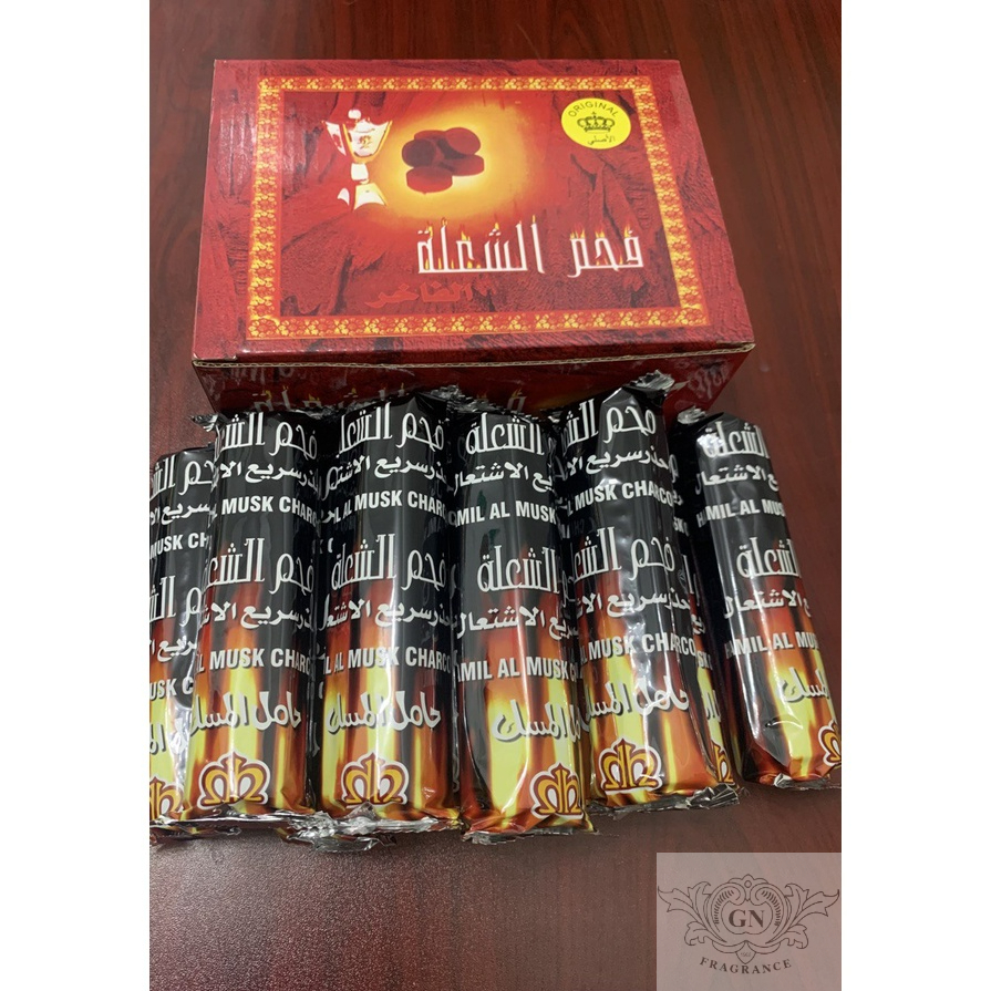 Arang Charcoal Coal for Bukhoor Bakhoor 1 Tube (10 tablets)/ 3 Tube (30 ...