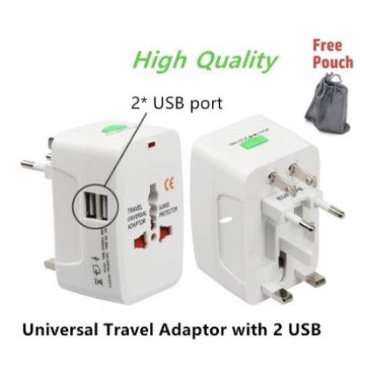 International Travel 2 USB Universal Adapter EU UK US AU Socket ...