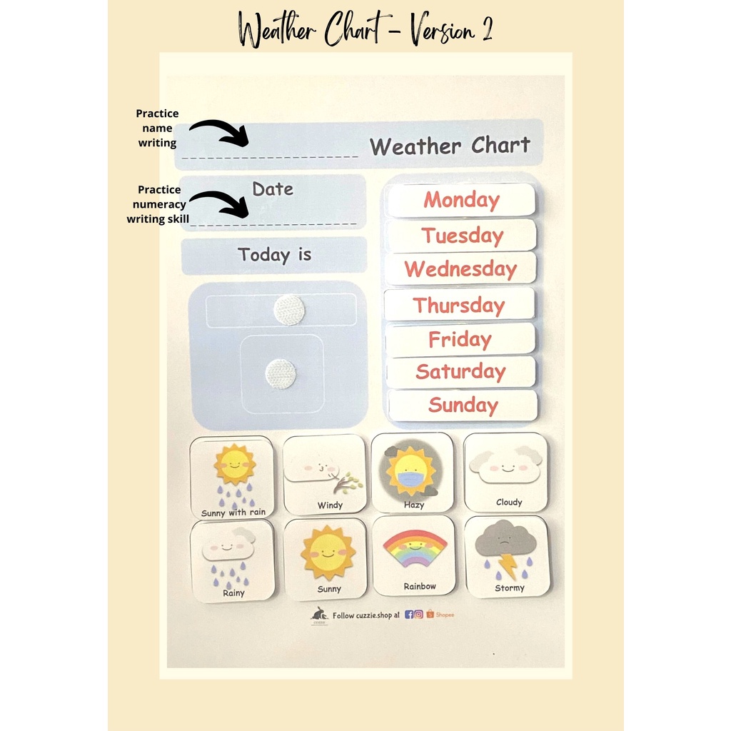 Children Activity Sheet | Weather Chart l Version 2 | Days of the Week ...