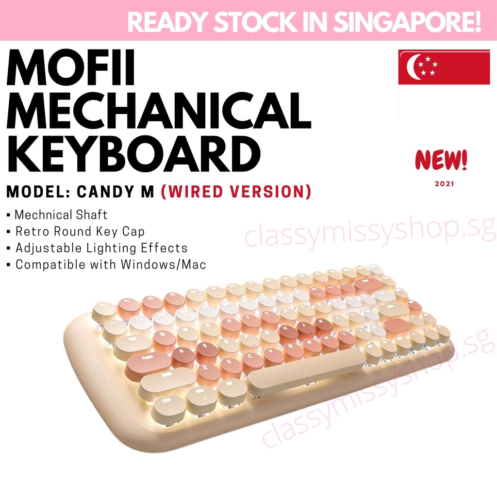 [NEW] MOFII Wired White Light Mechanical Keyboard Candy M - Typewriter ...