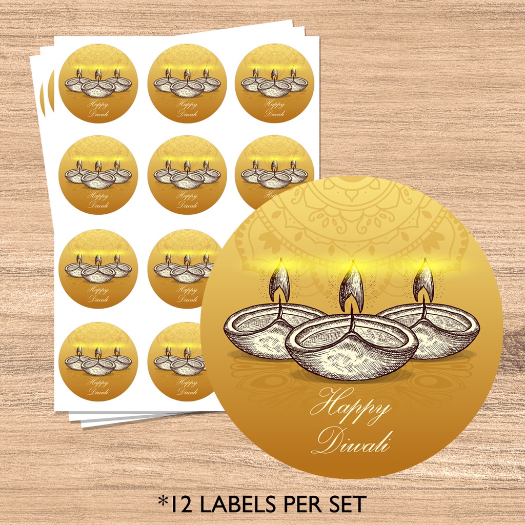Non-Custom order: Diwali Stickers Labels Deepavali Sticker Labels Happy ...