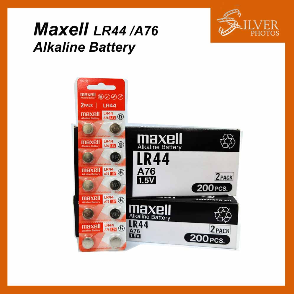 2pks (20pcs) of (Expired) Maxell LR44/A76 1.5V Alkaline Battery ...