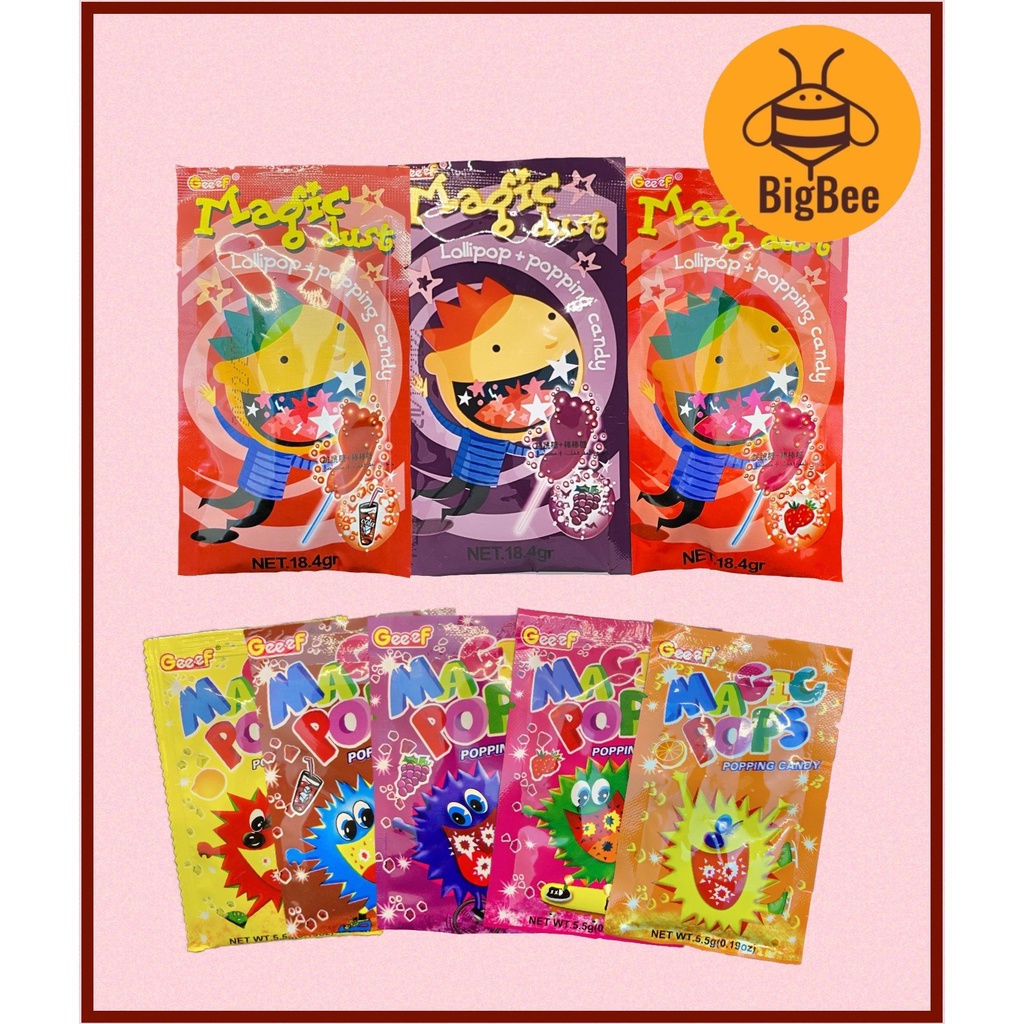 Geeef Magic Dust Popping Candy - 18.5 x 4pkts / 5.5g x 5pkts Magic Pops ...