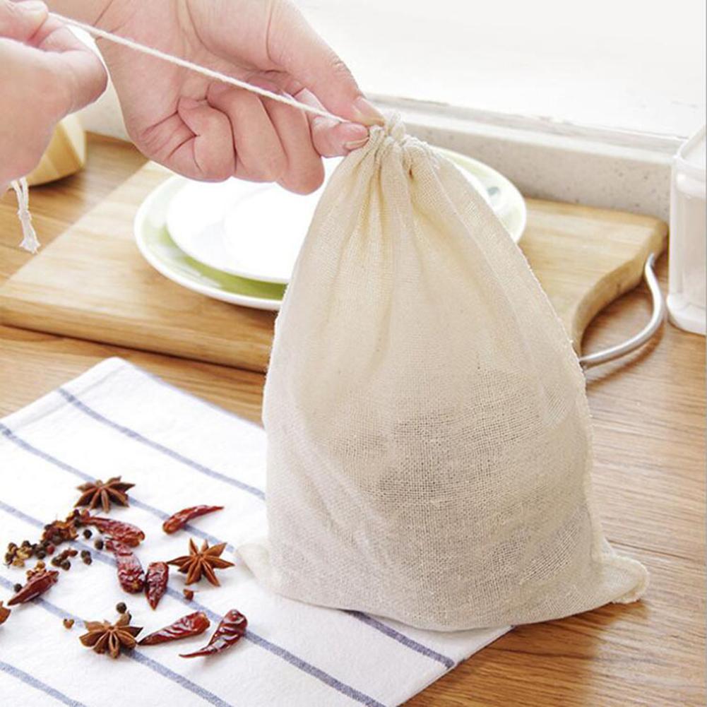 26*19cm Cotton Linen Drawstring Type Cooking Herb Filter Bag/Kitchen ...