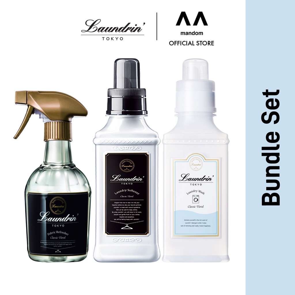 [Bundle of 3] Laundrin Fabric Softener 600ml + Fabric Refresher 370ml ...