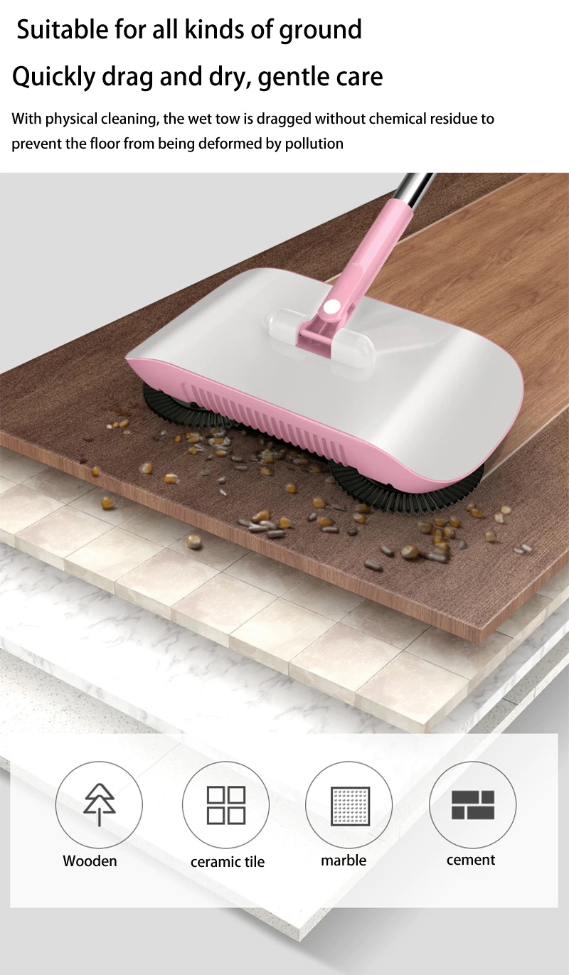 Hand Push Mop Sweeper All-in-one Mop Sweeper Magic Broom Dustpan ...