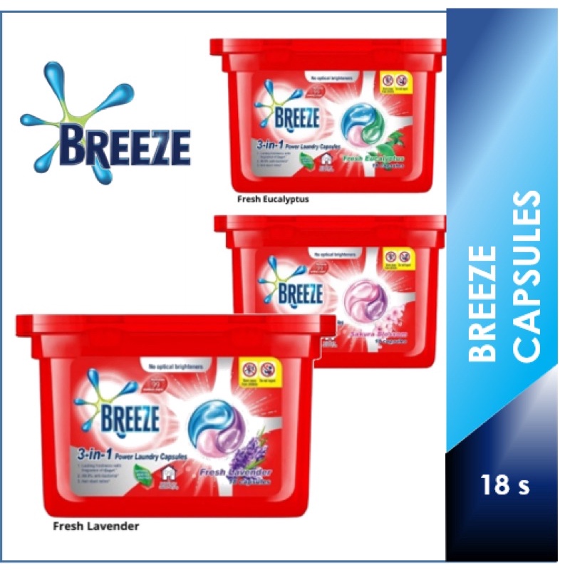 Breeze 3in1 Power Laundry Capsules, 18s | Shopee Singapore