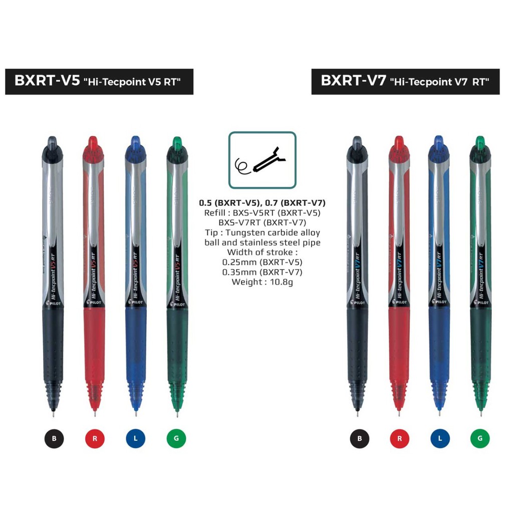 Pilot Hi-Tecpoint V5 / V7 RT Retractable Pen | Shopee Singapore