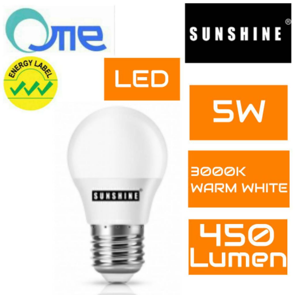 SUNSHINE-LED GLOBE 5w E27 | B22 | E14 Light Bulb Warm White 3000k ...