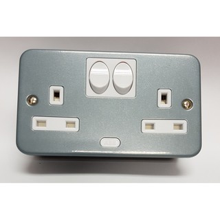 ABB 1 Gang and 2 Gang 13A 250V Metalclad Switch Socket Outlet ...