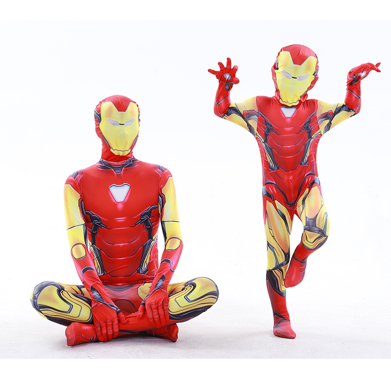 Halloween Cosplay Costume Suit Kids Boys Superhero Iron Man Tony Stark ...