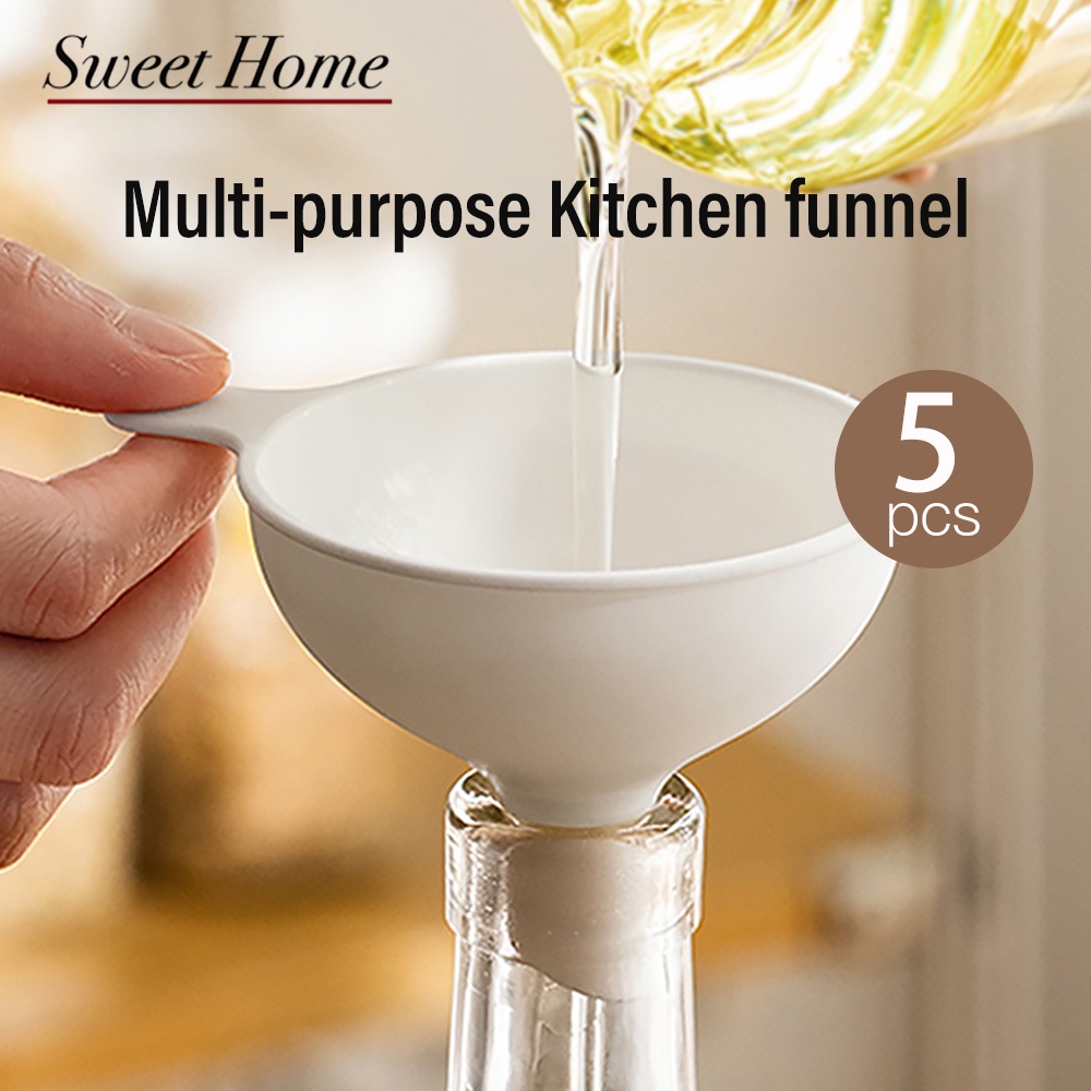 [5pcs/set]Kitchen Funnel Oil Spices Pouring Funnel Eco-friendly PP ...