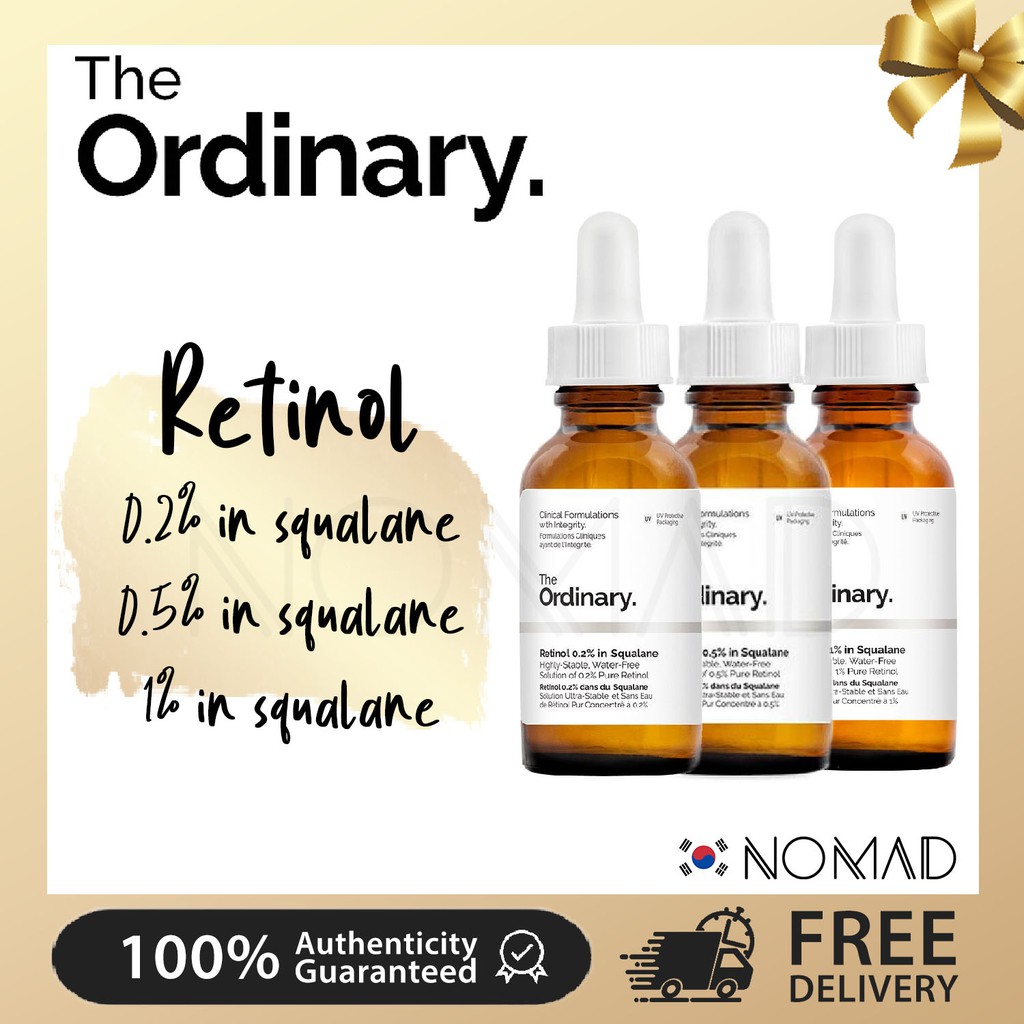 [THE ORDINARY] Retinol 0.2% / 0.5% / 1% in Squalane | Shopee Singapore